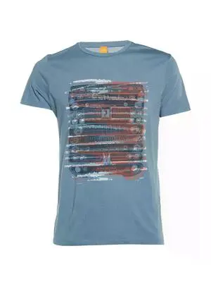 BOSS Graphic-print Crew-neck T-shirt - Blue
