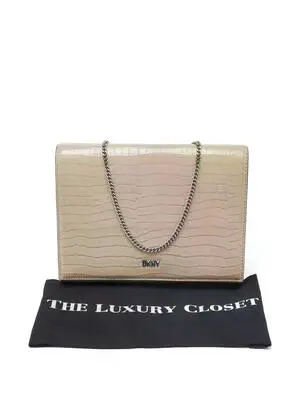 Dkny Croc-embossed Chain Shoulder Bag