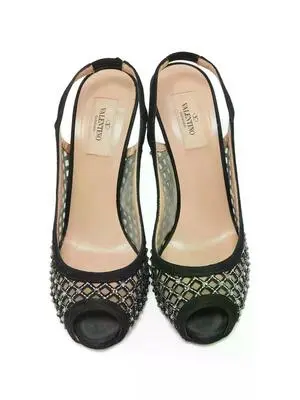Valentino Garavani Embellished Peep-toe Pumps