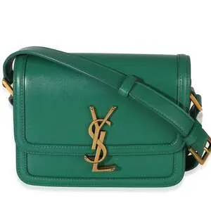 Saint Laurent Smooth Calfskin Solferino Satchel - Green