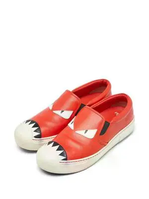 Fendi Monster Slip-on Sneakers - Red