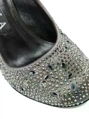 GINA Dark Satin Crystal Embellished Pumps