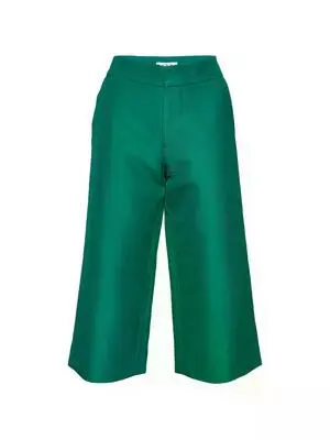 Marni Wide-leg Cotton Trousers - Green
