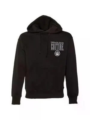 Versace Couture Logo Embroidered Hoodie - Black