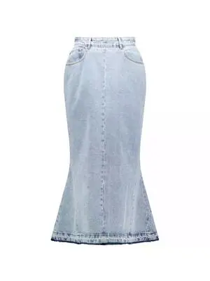 3.PARADIS Washed-effect Fishtail Maxi Skirt