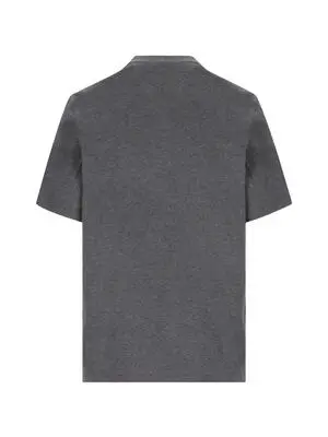 Brunello Cucinelli Embroidered-logo T-shirt - Grey