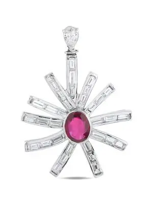 LB EXCLUSIVE Ruby And Diamond Pendant In Platinum