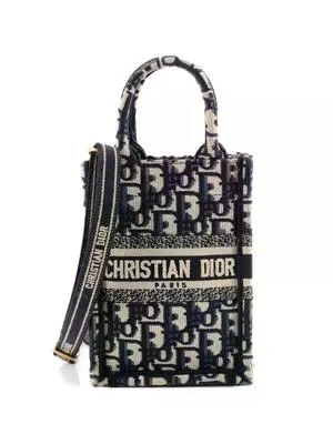 Dior Book Tote Phone Bag Oblique Canvas Mini Crossbody Bag - Blue