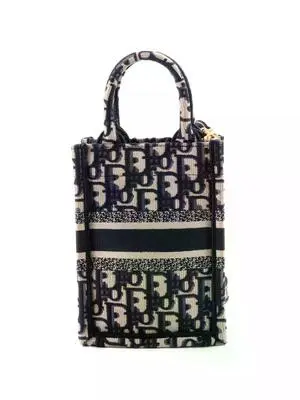 Dior Book Tote Phone Bag Oblique Canvas Mini Crossbody Bag - Blue