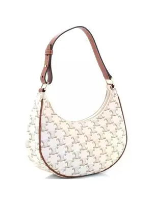 Celine Ava Hobo Bag In Triomphe Coated Canvas