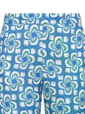 Malìparmi Mouliné Print Side-slit Trousers