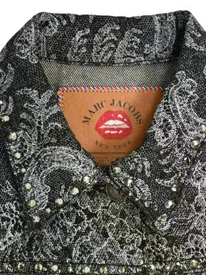 Marc Jacobs Embellished Lace-print Denim Jacket