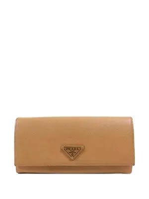 Prada Saffiano-leather Long Wallet - Neutrals