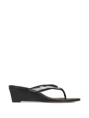 Veronica Beard Clea Wedge-heel Thong-strap Sandals - Black
