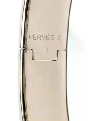Hermès Clic H Bracelet Pm Enamel And Palladium-plated Metal - White