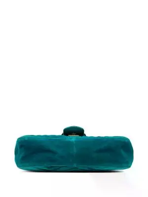 Gucci Gg Marmont Matelassé Velvet Shoulder Bag - Blue