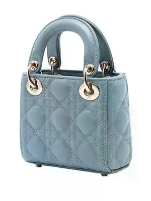 Dior Lady Micro Lambskin Cannage Satchel - Blue