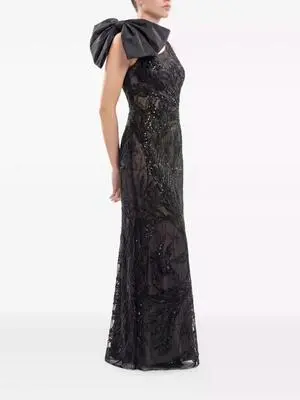 SAIID KOBEISY Asymmetrical Embroidered Maxi Dress