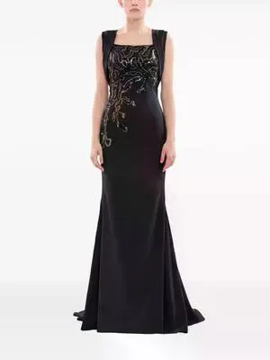 SAIID KOBEISY Embellished Crepe Maxi Dress