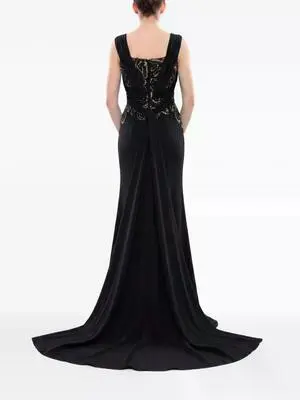SAIID KOBEISY Embellished Crepe Maxi Dress