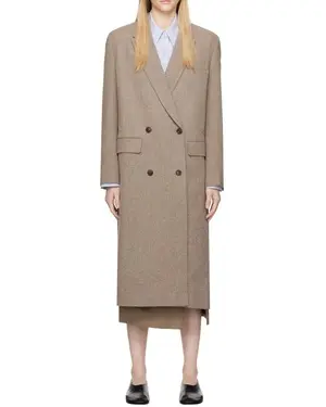 LOW CLASSIC Long Sleeve Double-breasted Coat