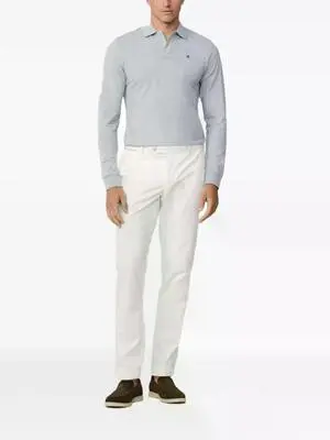 HACKETT LONDON Logo-embroidered Long-sleeve Polo Shirt