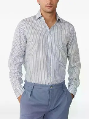 HACKETT LONDON Pimlico Regimental-stripe Buttoned Shirt - White