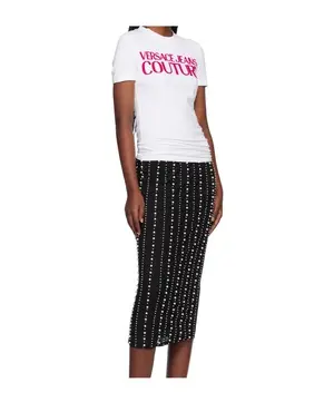 Versace Embellished Elasticated Waist Skirt