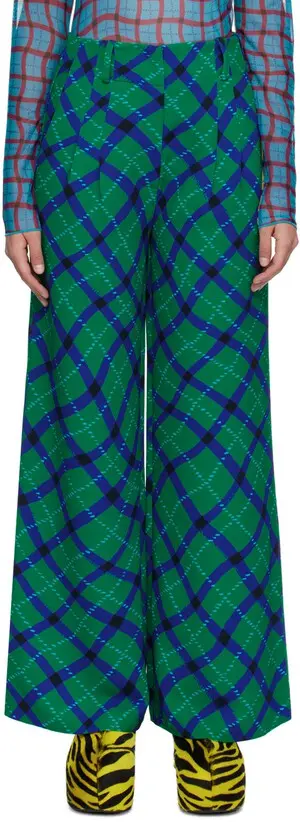 SIMONMILLER Graphic Print Wide-leg Trousers - Green