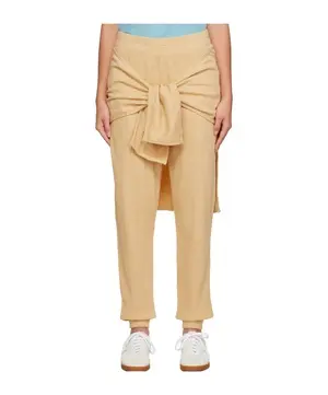 BASERANGE Elastic Waist Casual Pants - Nude