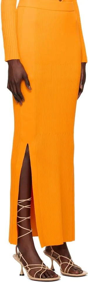 DION LEE Ribbed-knit Maxi Skirt