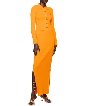 DION LEE Ribbed-knit Maxi Skirt