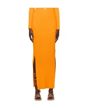 DION LEE Ribbed-knit Maxi Skirt
