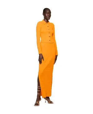 DION LEE Ribbed-knit Maxi Skirt