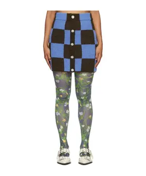 Stine Goya Checkered Knit Mini Skirt
