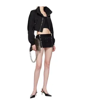 DION LEE Ribbed Cropped Tank Top