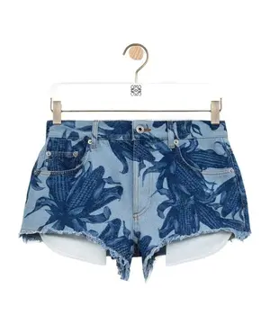 Loewe Shorts In Denim - Blue