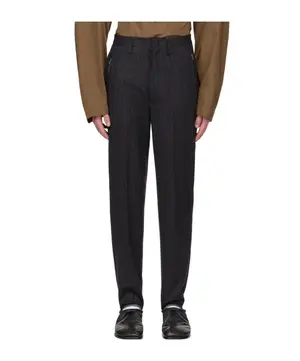 HED MAYNER Wool Striped Stirrup Pants - Gray Stripe