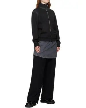 We11Done Zippered Long-sleeved Casual Jacket - Black