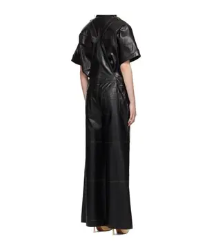 STAND STUDIO Leather Short Sleeve Jumpsuit