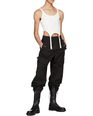 DION LEE Straight-leg Cargo Trousers With Logo Tooling