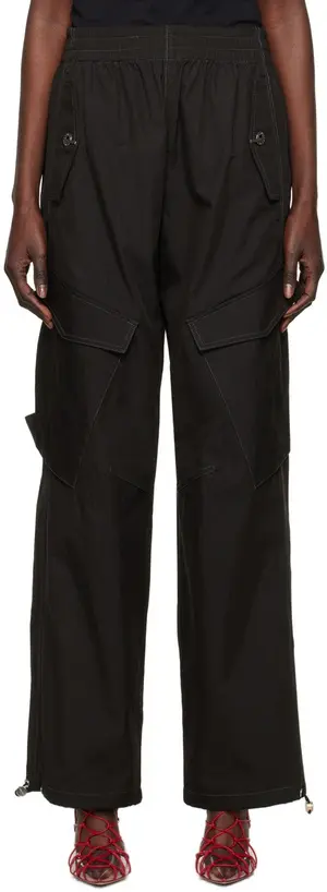 DION LEE Straight-leg Cargo Trousers With Logo Tooling