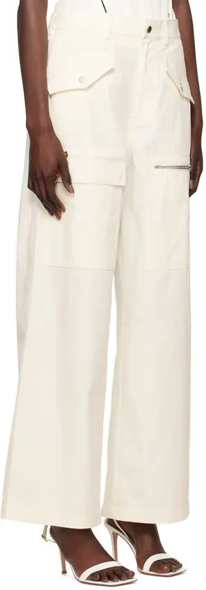 DION LEE Straight-leg Cargo Trousers - White