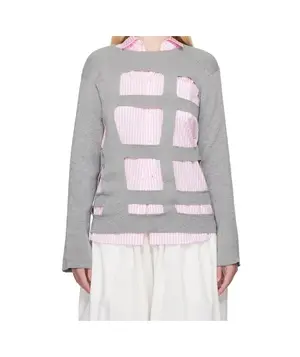 Comme Des Garçons Crew Neck Long Sleeve Sweater - Gray