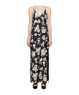 RAG  BONE Rag & Bone Graphic Floral Print Slip Maxi Dress - Green