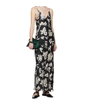 RAG  BONE Rag & Bone Graphic Floral Print Slip Maxi Dress