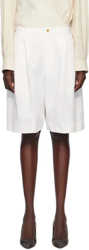 Comme Des Garçons Belt Loop Shorts - White