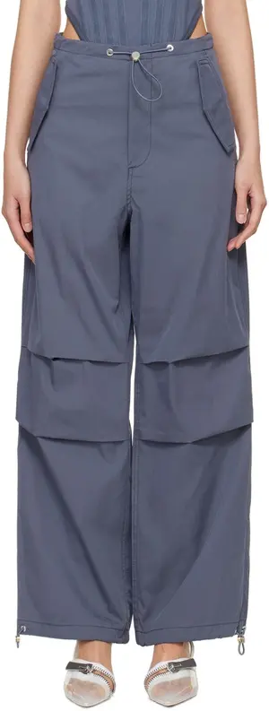DION LEE Toggle-fastening Wide-leg Trousers - Black