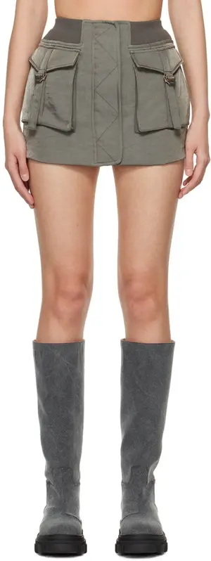 DION LEE Ribbed Waist Skirt - Brown