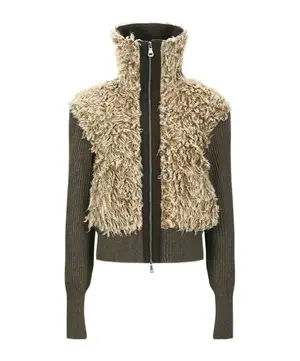 Andersson Bell Fur Combo Knit Cardigan
